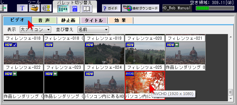 AVCHD 形式のビデオ・データ素材の取り込み - DV-7HD 徹底活用ガイド